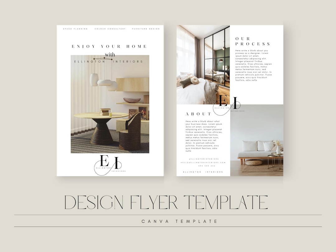 Interior Design Flyer Template Customisable Small Business Flyer Design ...