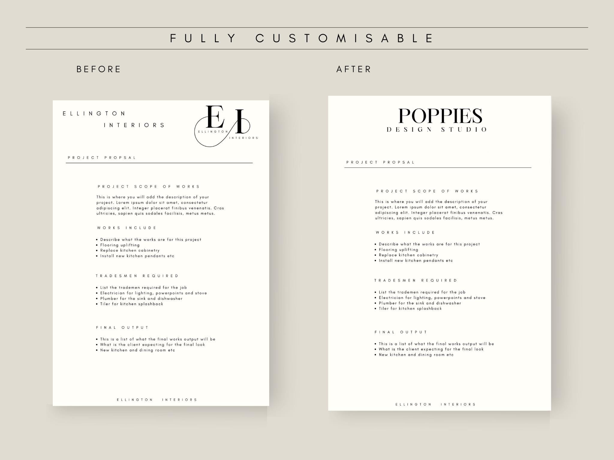 Project Proposal Template Interior Design Document Template Small ...