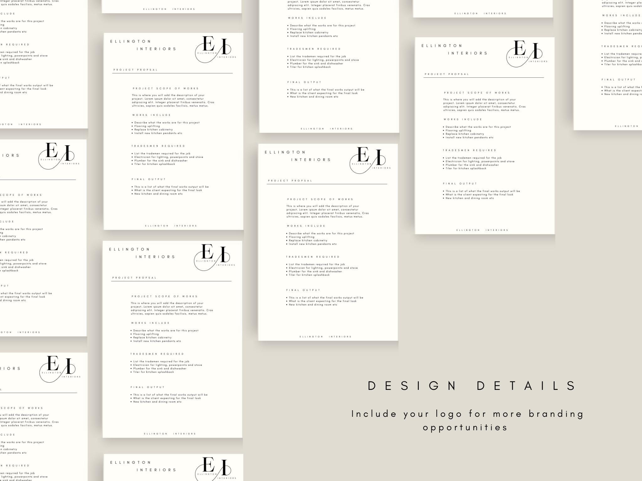 Project Proposal Template Interior Design Document Template Small ...