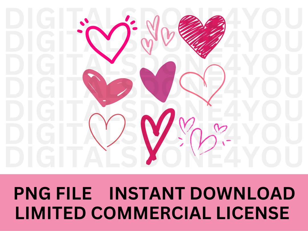 Doodle Heart PNG, Valentines Day, Pink Hearts, Hand Drawn Heart, Sketch ...