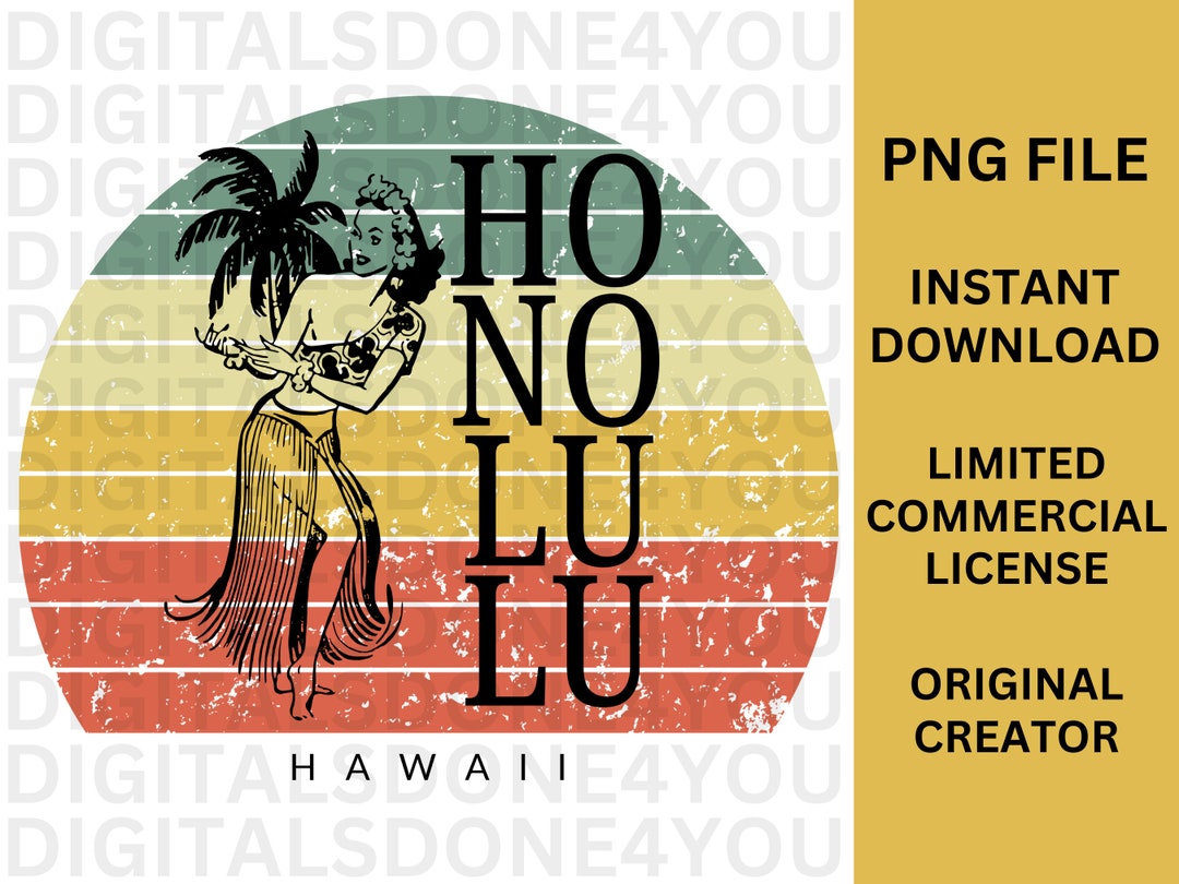Honolulu Hawaii PNG, Aloha, Beaches, Vacation, Summer, Vintage, Retro ...