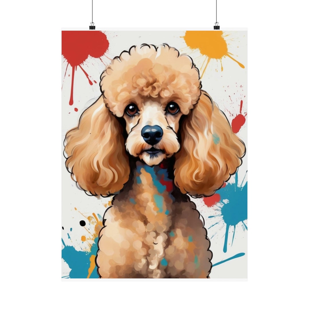 Poodle Portrait, Dog Art Painting, Poodle Gift, Gift for Dog Lovers ...
