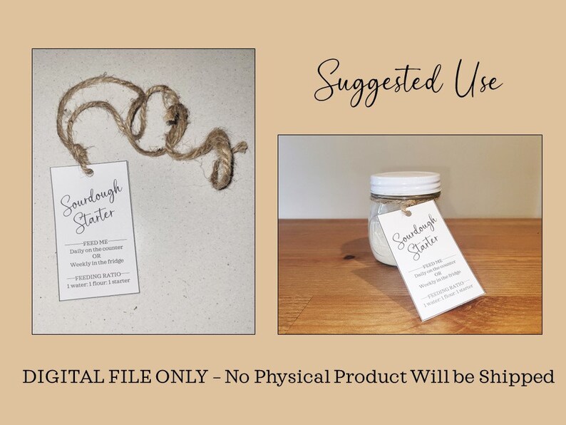 Sourdough Starter Gift Tag Print at Home Label - Etsy