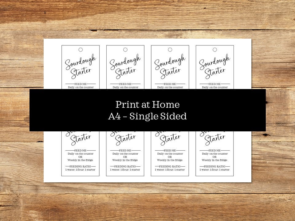 Sourdough Starter Gift Tag Print at Home Label - Etsy