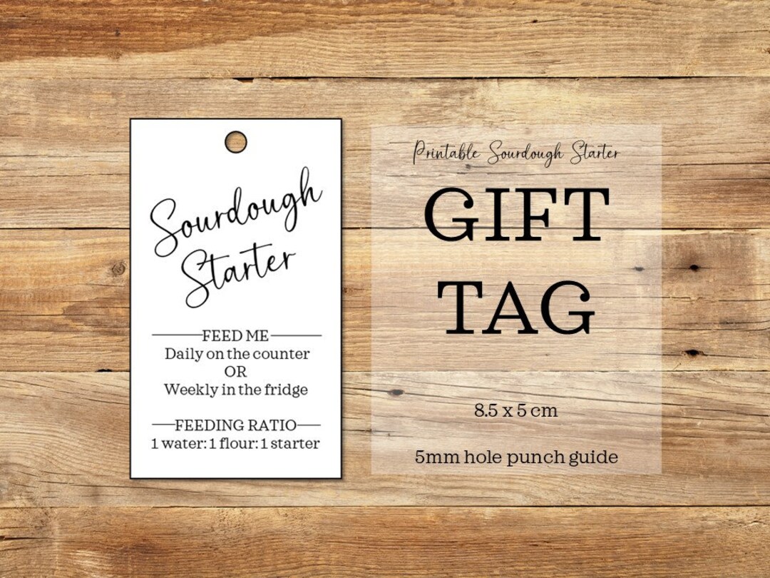 Sourdough Starter Gift Tag Print at Home Label - Etsy