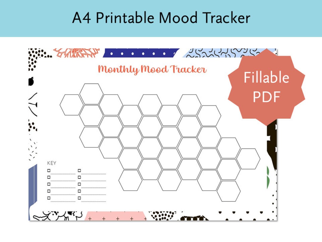Mood Tracker Printable A4 PDF Template - Etsy