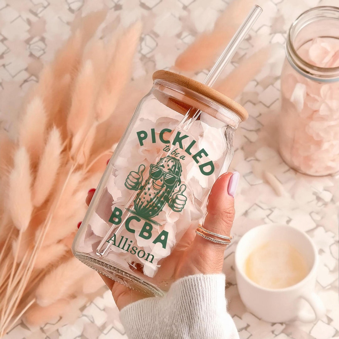 Personalized Libbey Glass for Behavior Analyst, Cool Pickle Lover ...