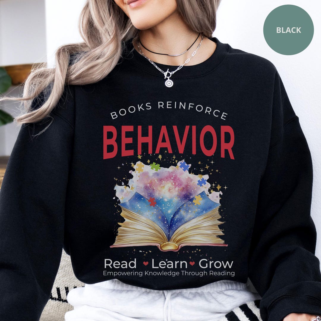 Reading Lover BCBS Sweatshirt, Behavior Analyst Birthday Gift, Cool ...