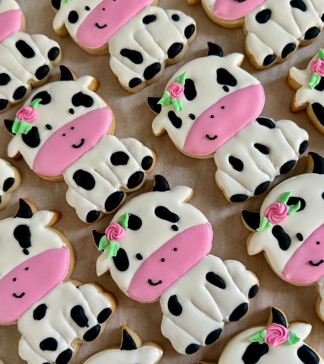 Cow Sugar Cookies Girl 1 Dozen - Etsy