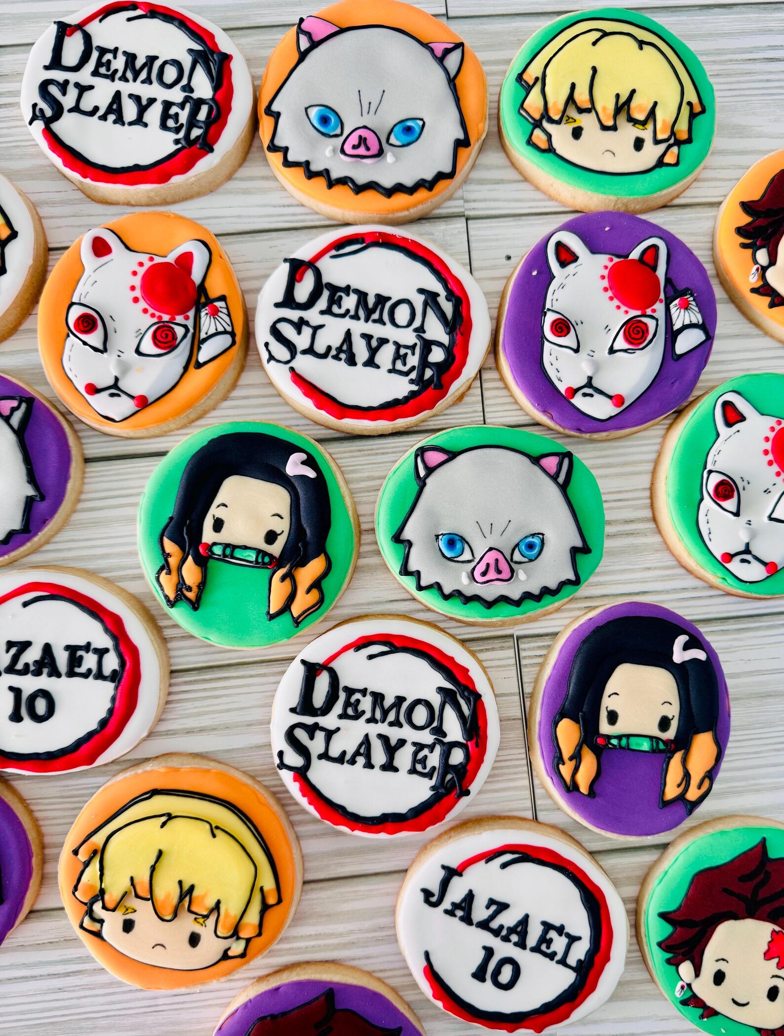Demon Slayer Inspired Cookies (1 Dozen) Personalized Cookies Handmade ...