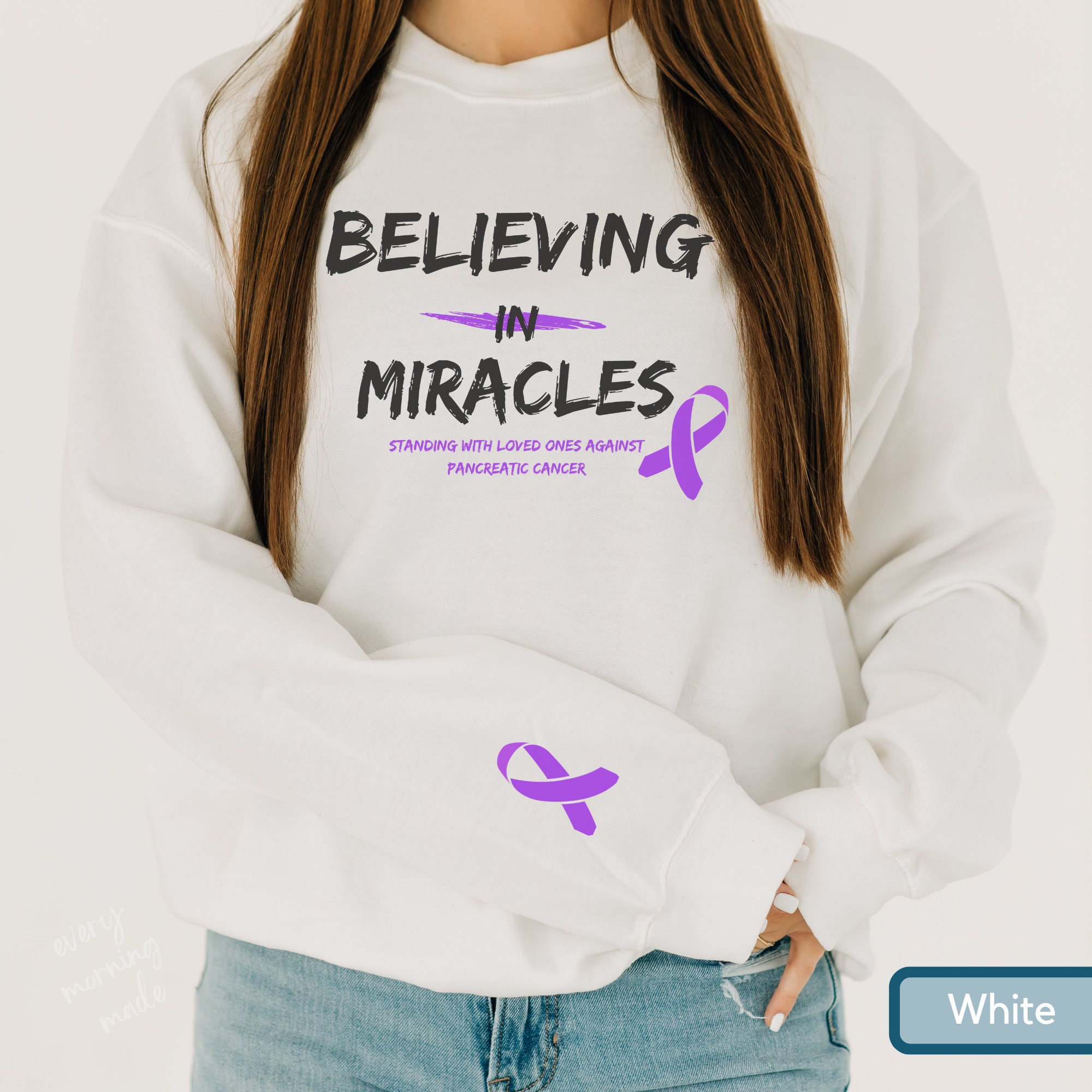 Pancreatic Cancer Sweatshirt Chemo Shirt Christian Merch Family Cancer ...