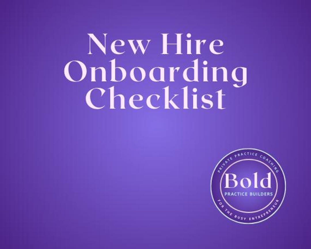 New Hire Clinician Onboarding Checklist - Perfect for 1099 Hires - Can ...