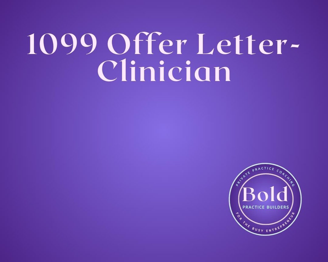 Independent Contractor Offer Letter Template for 1099 Clinicians ...