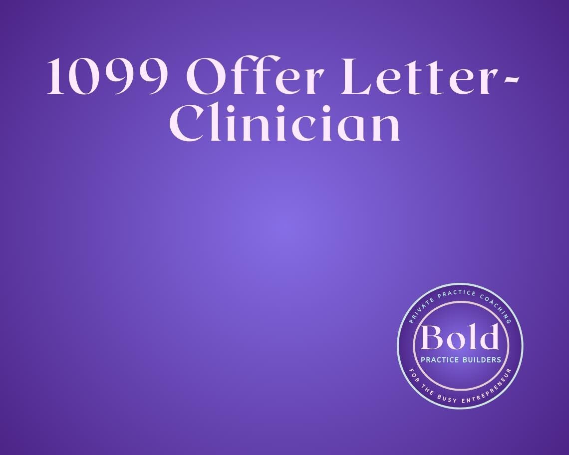 Independent Contractor Offer Letter Template for 1099 Clinicians ...