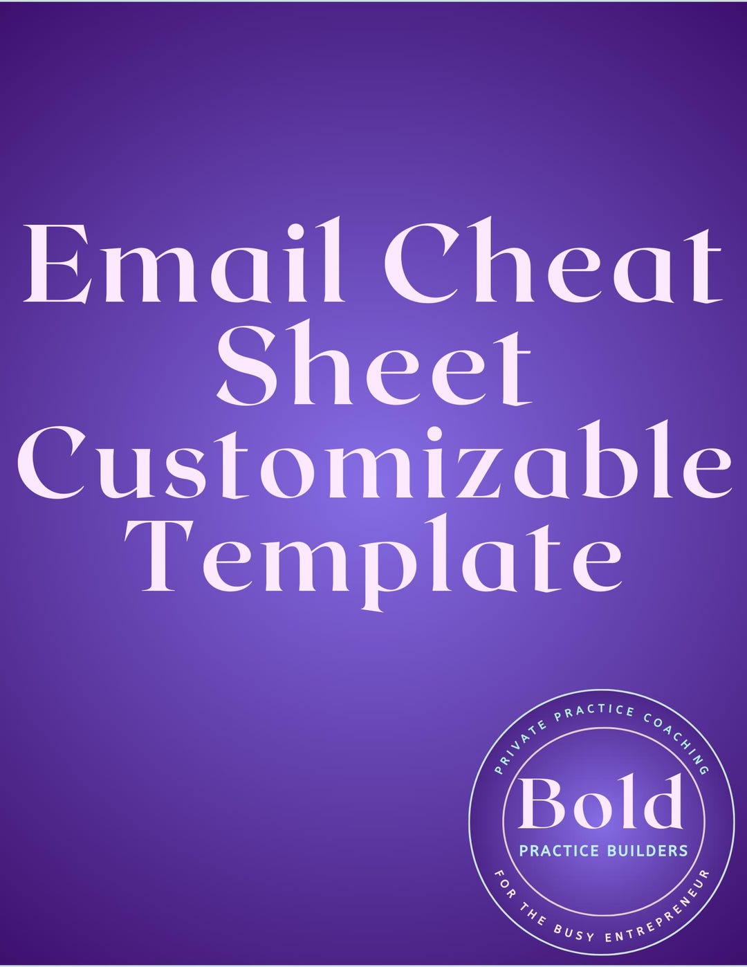 Email Cheat Sheet and Template for Therapy Practices Done for You Email ...