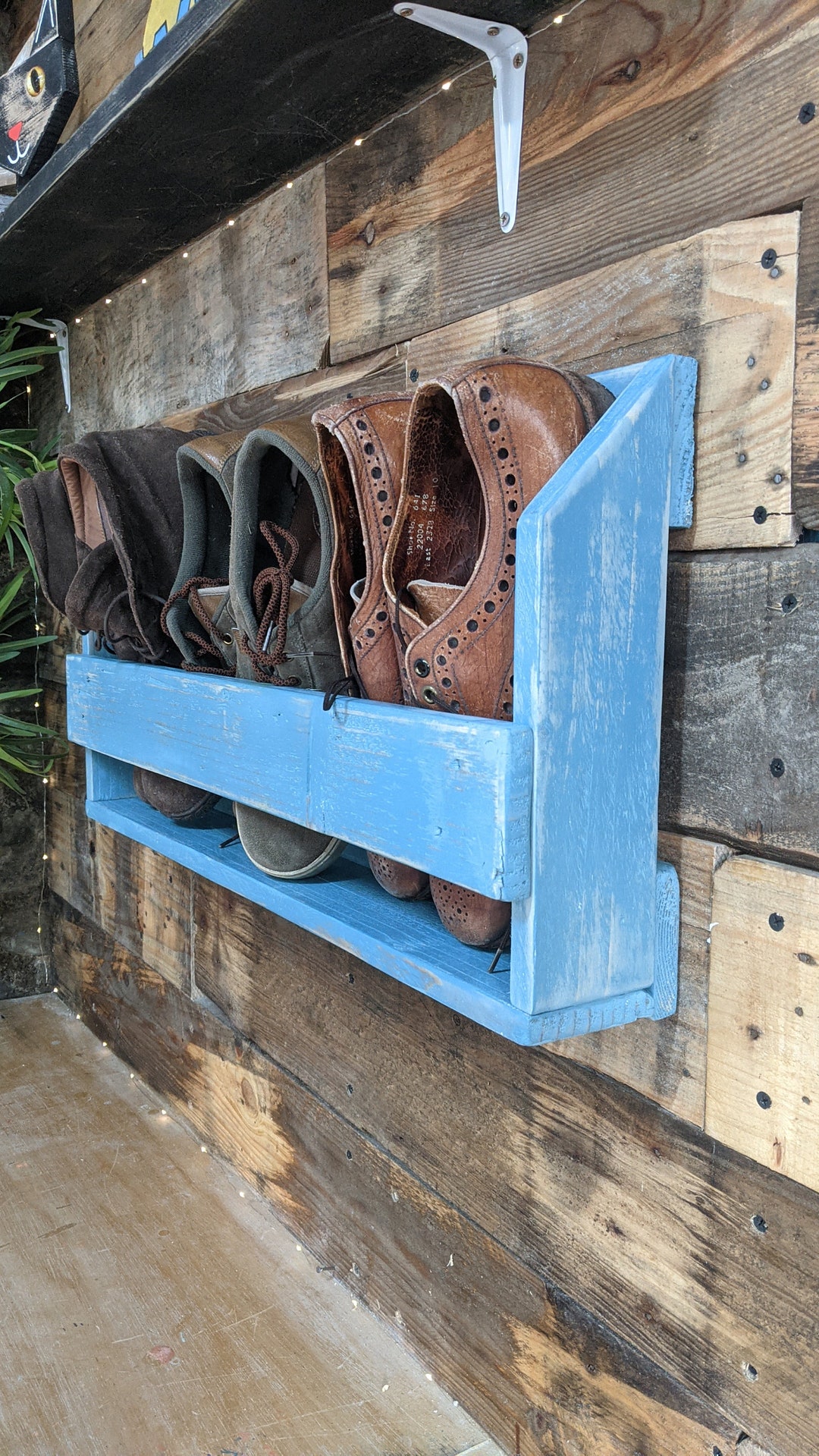Unique Shabby Chic Floating Shoe Rack / Rustic Shoe Storage / Handmade ...