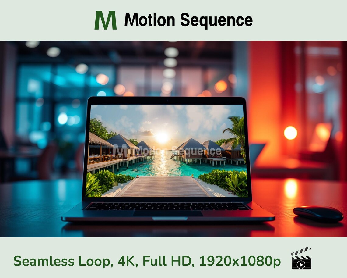 Animated Background, Maldives Water Bungalows, Water Villas Tropical ...