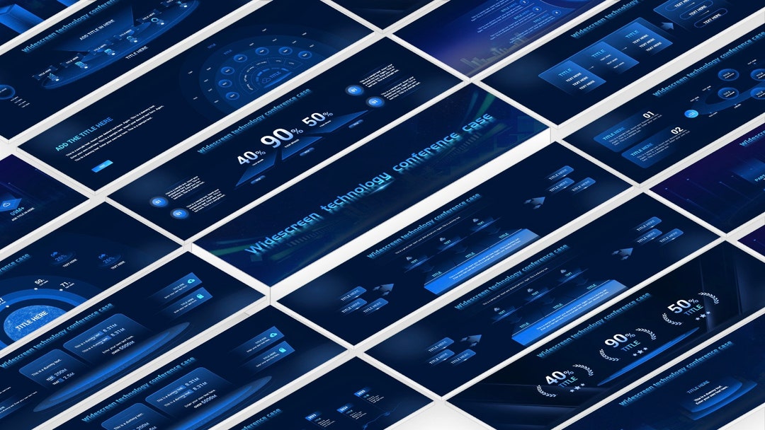 Blue Tech Data Visualization Template Modern Presentation Design, 31 ...