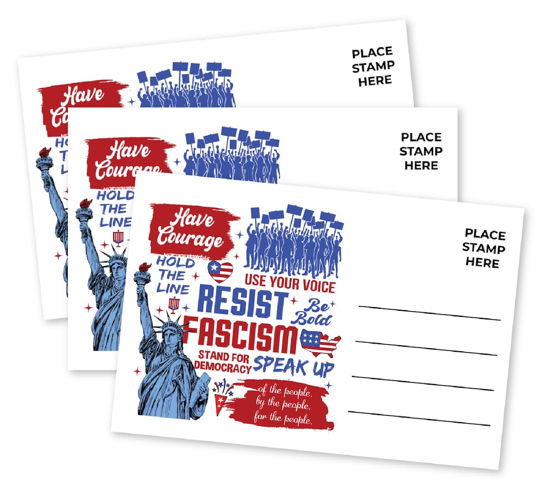 Postcards to Voters Resist Fascism Voter Postcard Set Election Cards ...