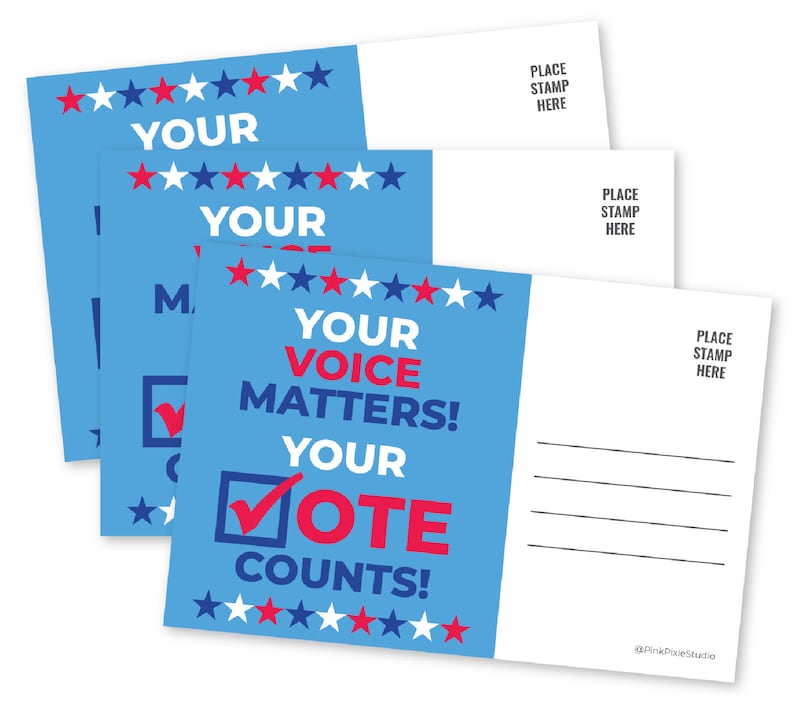Your Voice Matters Your Vote Counts United States Voter Postcard Set ...