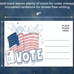 Voter Postcards Coloring Doodle Vote Flag United States Voting Cards ...