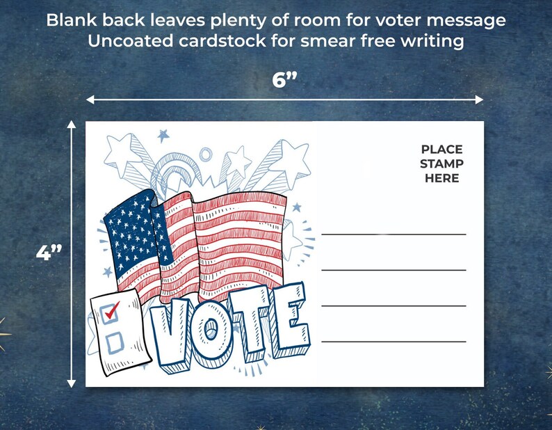 Voter Postcards Coloring Doodle Vote Flag United States Voting Cards ...