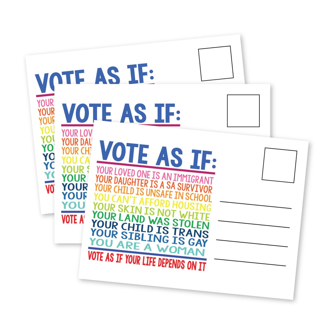 Vote as If United States Postcards Set Voter Cards for Elections - Etsy