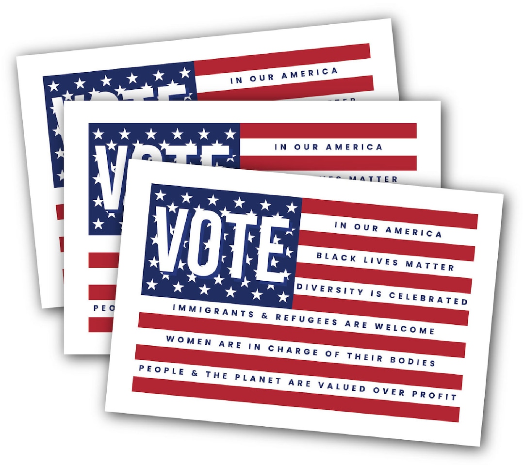 Postcards for Voters in Our America Political United States Flag Bulk ...