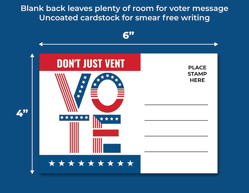 Voter Postcards Dont Just Vent Vote Patriotic United States Voting ...