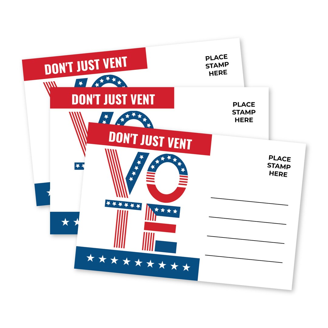 Voter Postcards Dont Just Vent Vote Patriotic United States Voting ...