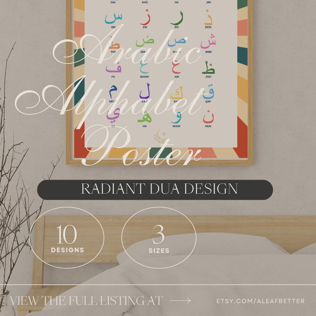 Radiant Arabic Alphabet Poster for Kids – Colourful Alif Ba Ta Chart ...