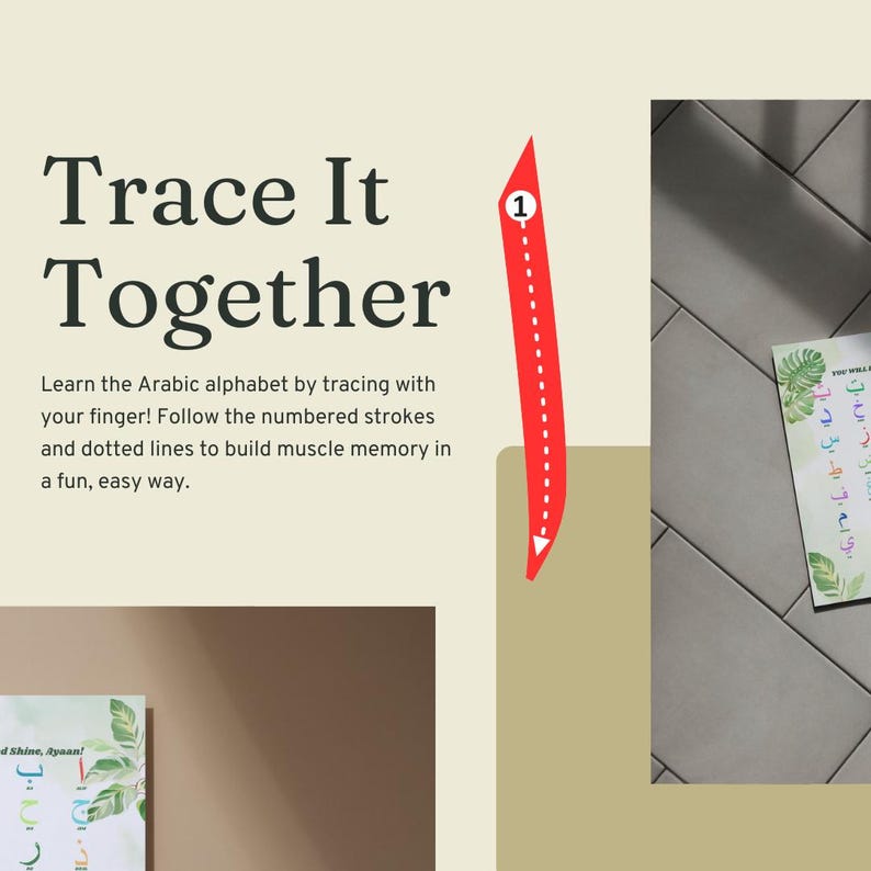 Arabic Alphabet Poster – Monstera Breeze | Ramadan Islamic Kids Wall ...