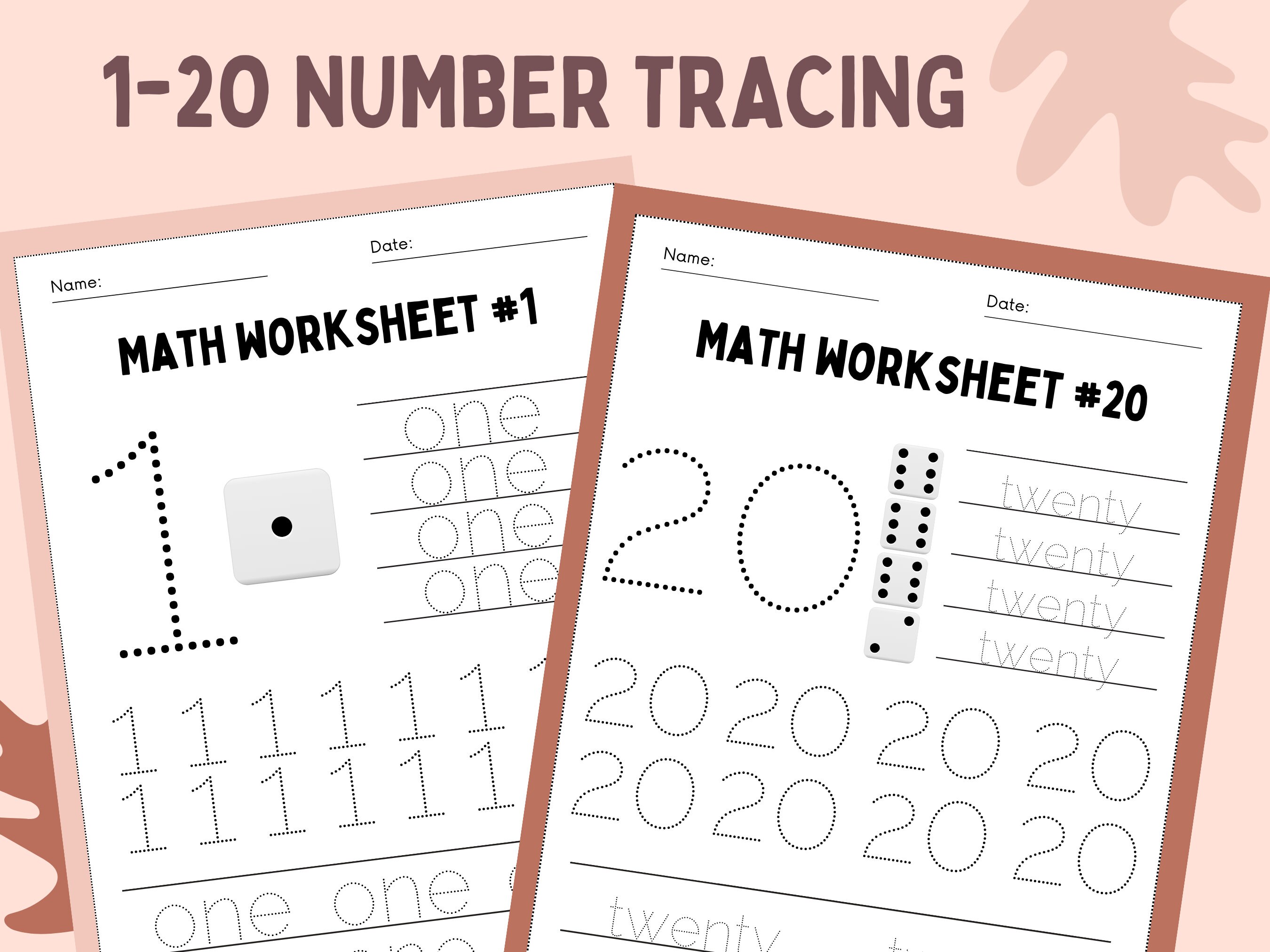 40 Beginner Math Worksheets Value Bundle Pre K to Grade 1 Counting ...