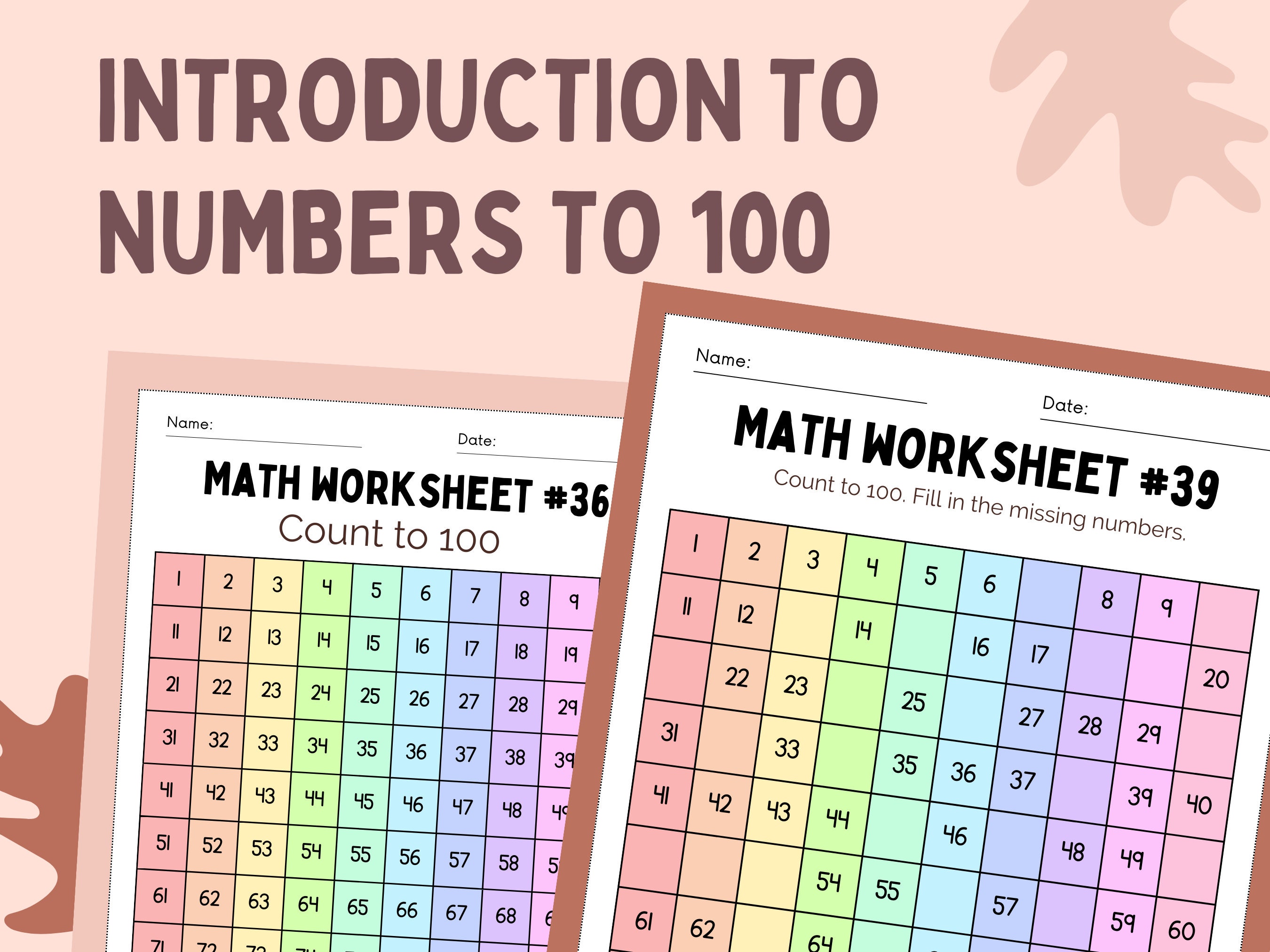 40 Beginner Math Worksheets Value Bundle Pre K to Grade 1 Counting ...