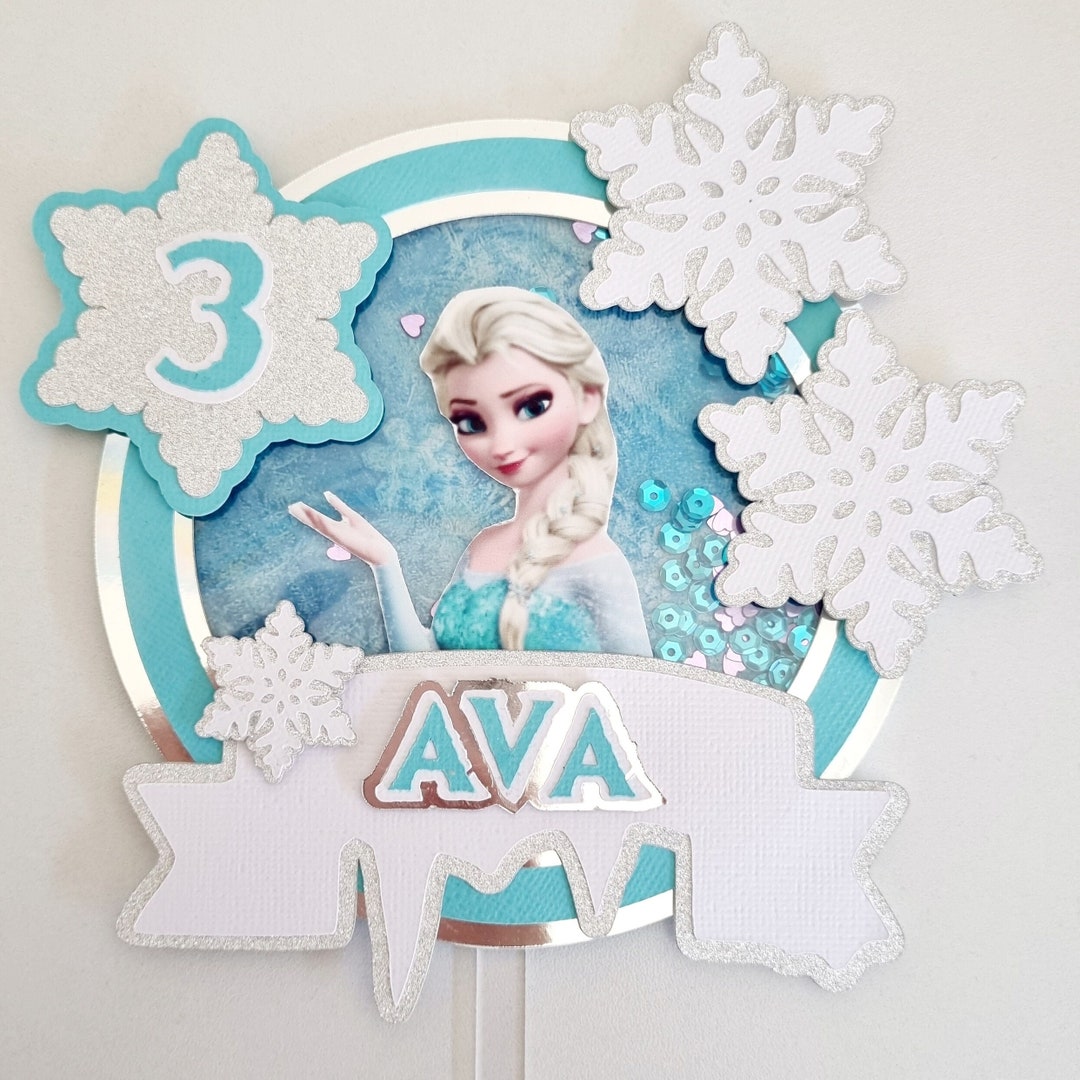 Cake Topper Frozen, Elsa, Princess, Shaker Cake Topper, Card Cake ...