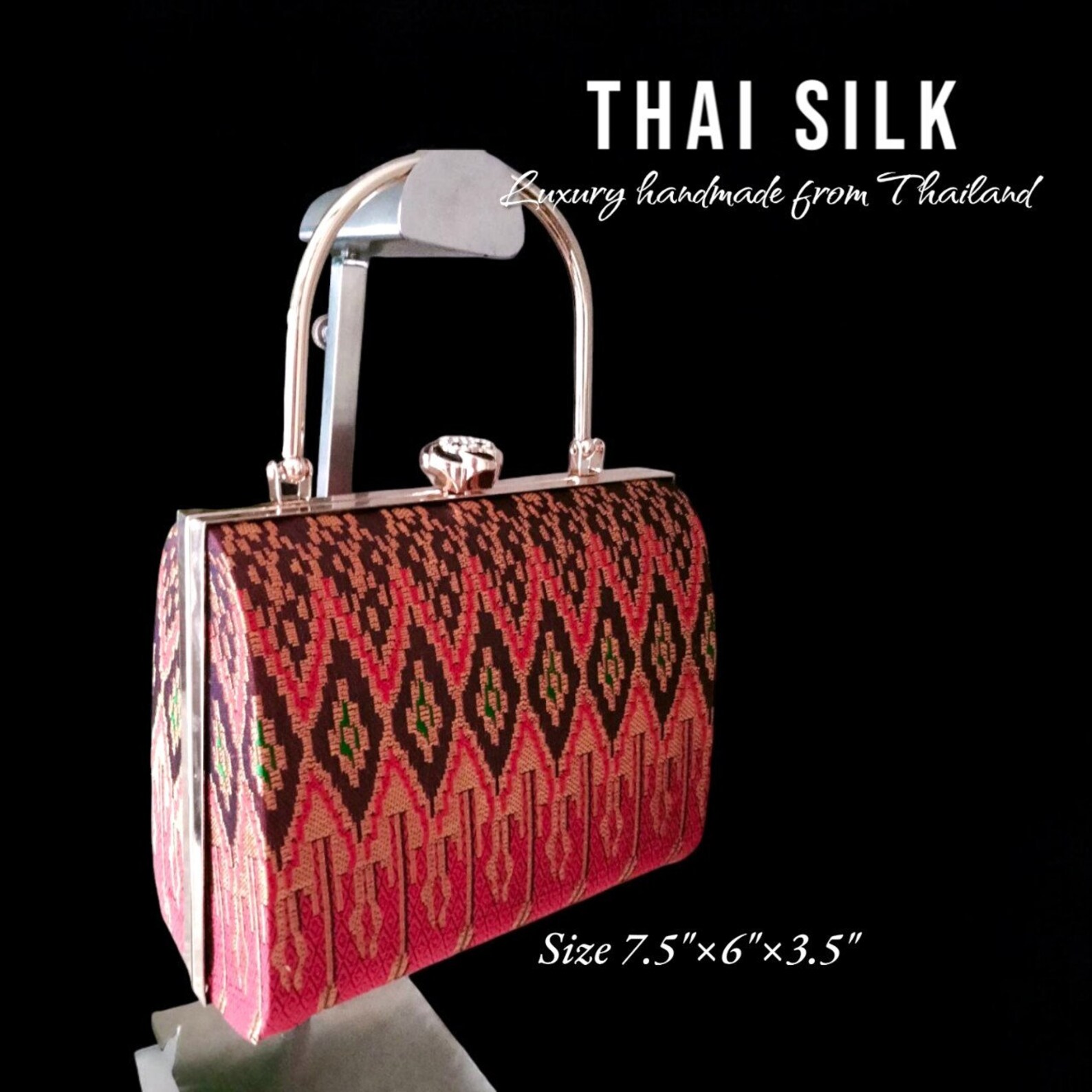 Thai Silk, Handbag Made From Real Silk Special Decoration Version - Etsy