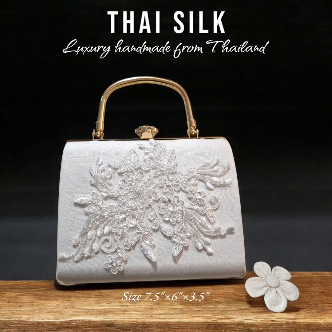 Thai Silk, Handbag Made From Real Silk Special Decoration Version - Etsy
