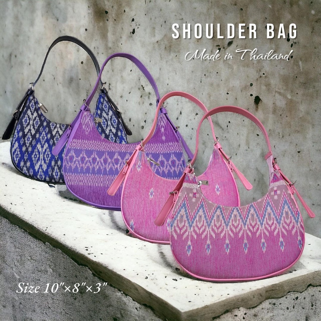 Handmade Mudmee Cotton Shoulder Bag, Modern Thai Design - Etsy