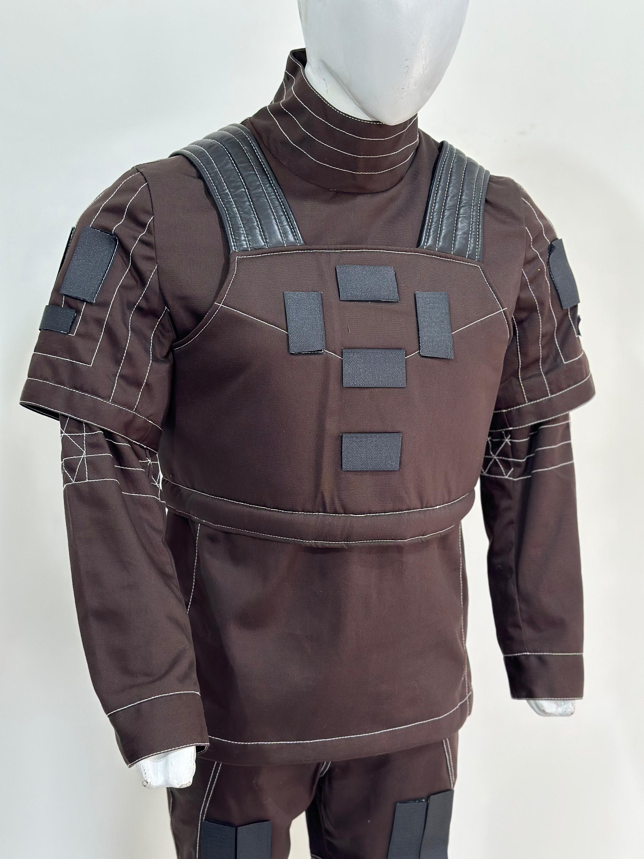 Mandalorian Brown 3 Piece Flight Suit With Vest, Mandalorian Brown 3 ...