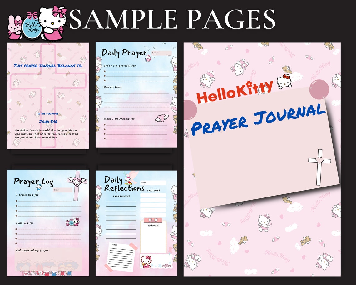 Hello Printable Kitty Prayer Journal, Cute Kitten Daily Prayer, Bible ...