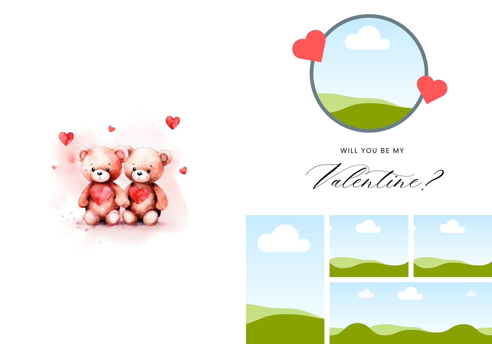 Editable and Printable Valentine's Day Folding Card - 7x10 - Customize ...