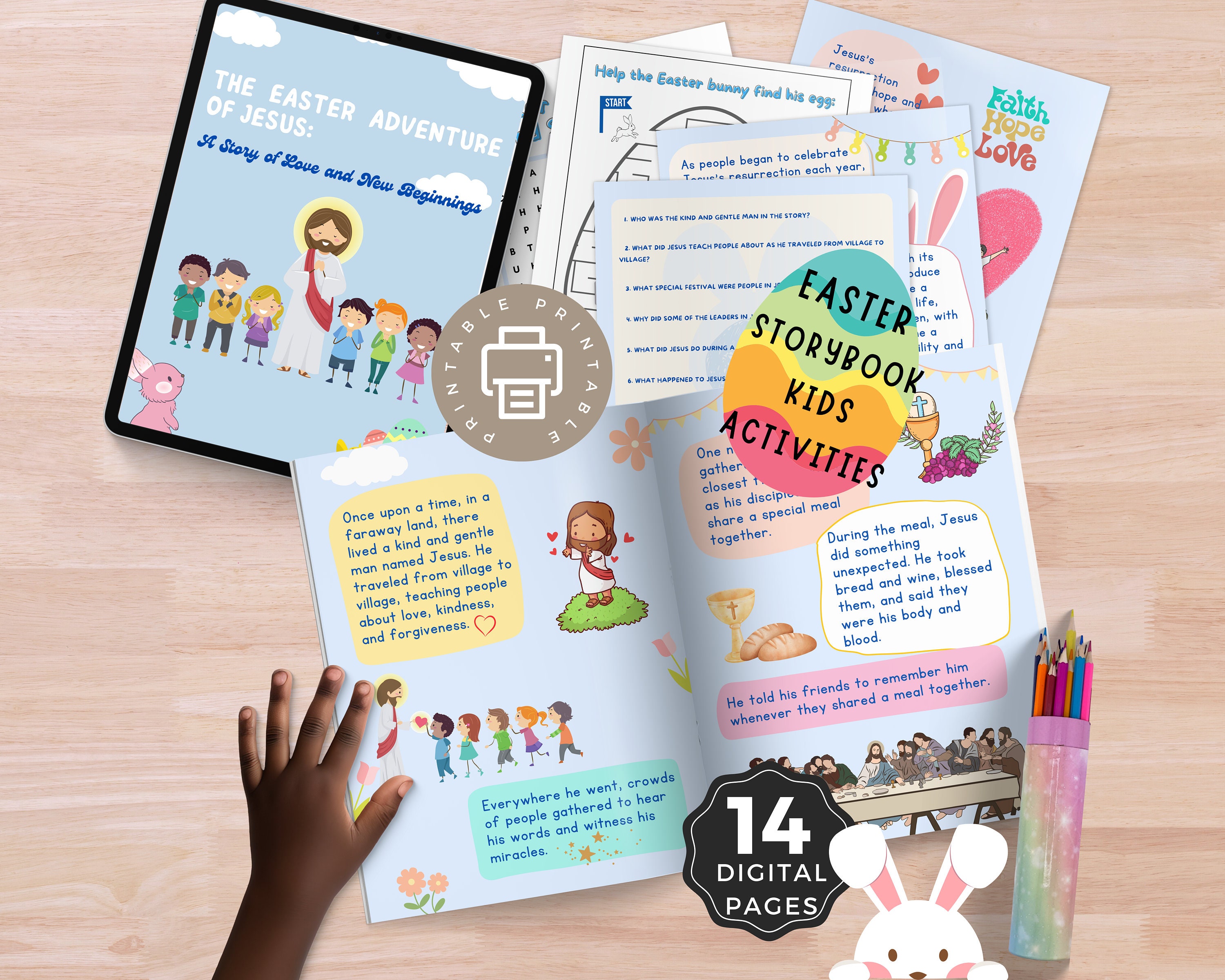 Easter Story and Activity Book Printable for Kids | Easter Digital ...