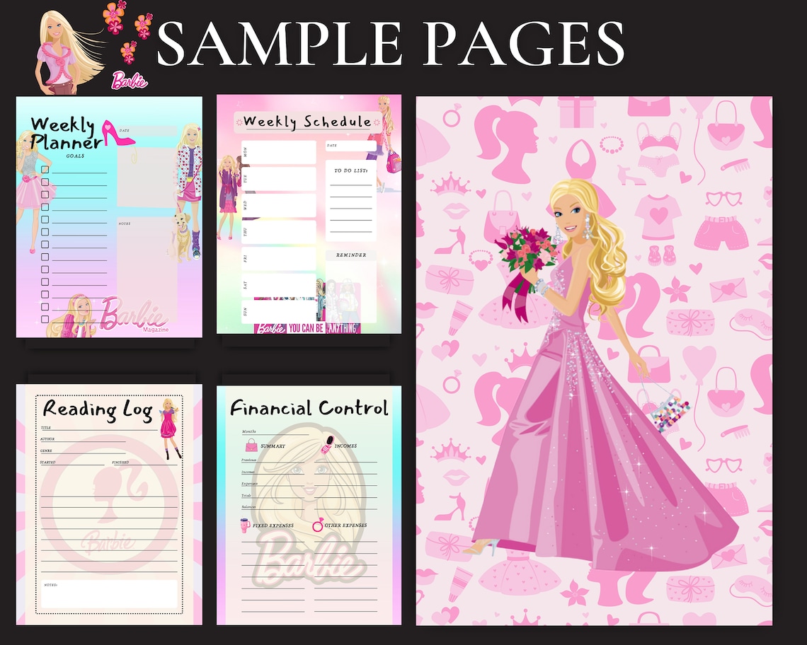 Barbi Printable Planner, Cute Doll Weekly Planner, Weekly Planner ...