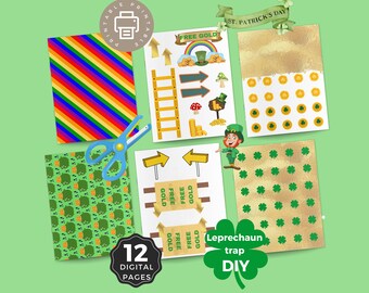 DIY Leprechaun Trap Kit, Printable Leprechaun Trap Signs, Leprechaun ...