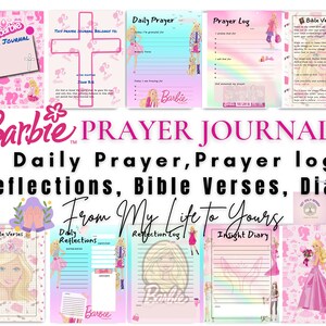 Barbi Doll Printable Prayer Journal, Cute Barbi Daily Prayer, Bible ...