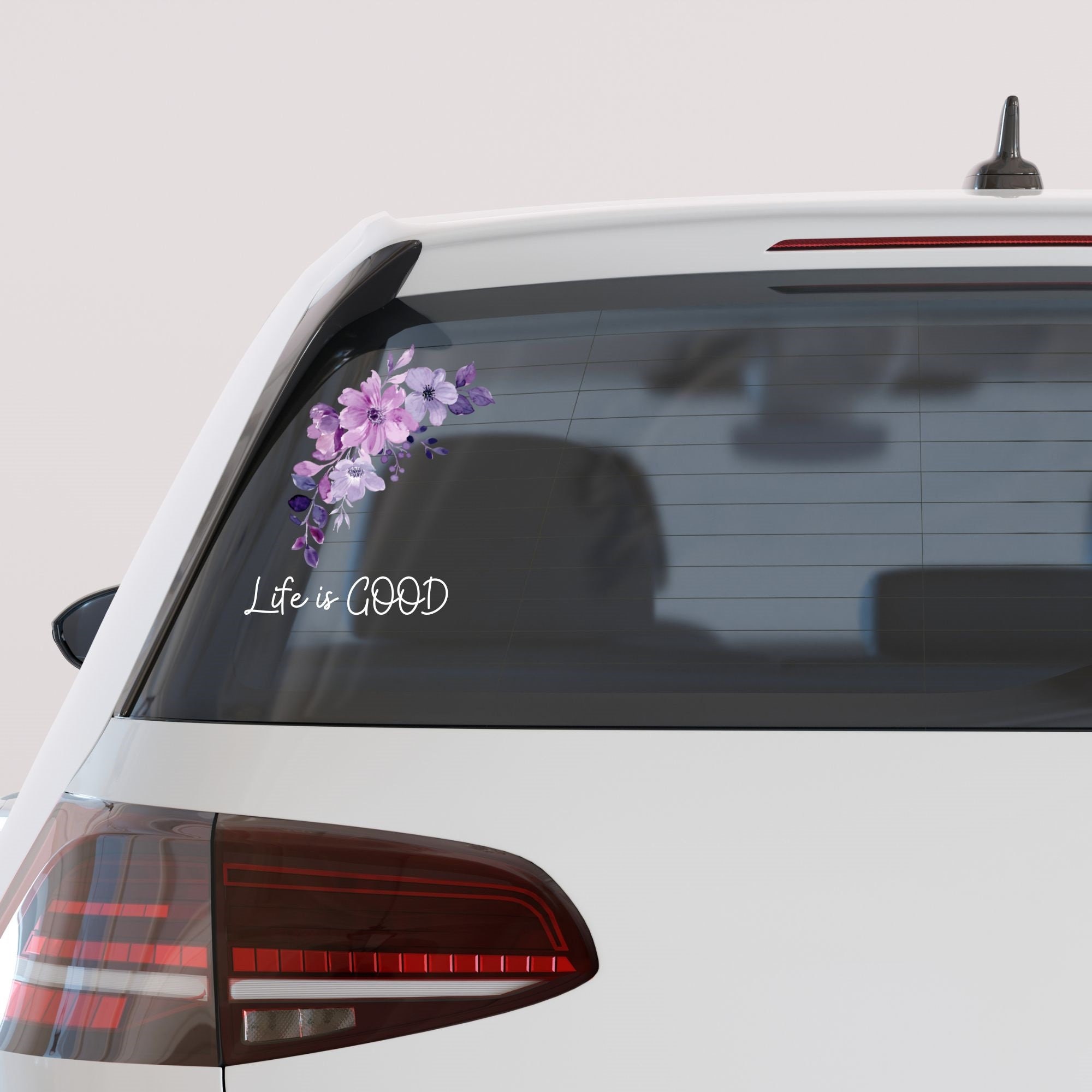UV DTF Car Decals, 3D Watercolor Purple Flower Bouquet, Bumper Sticker ...