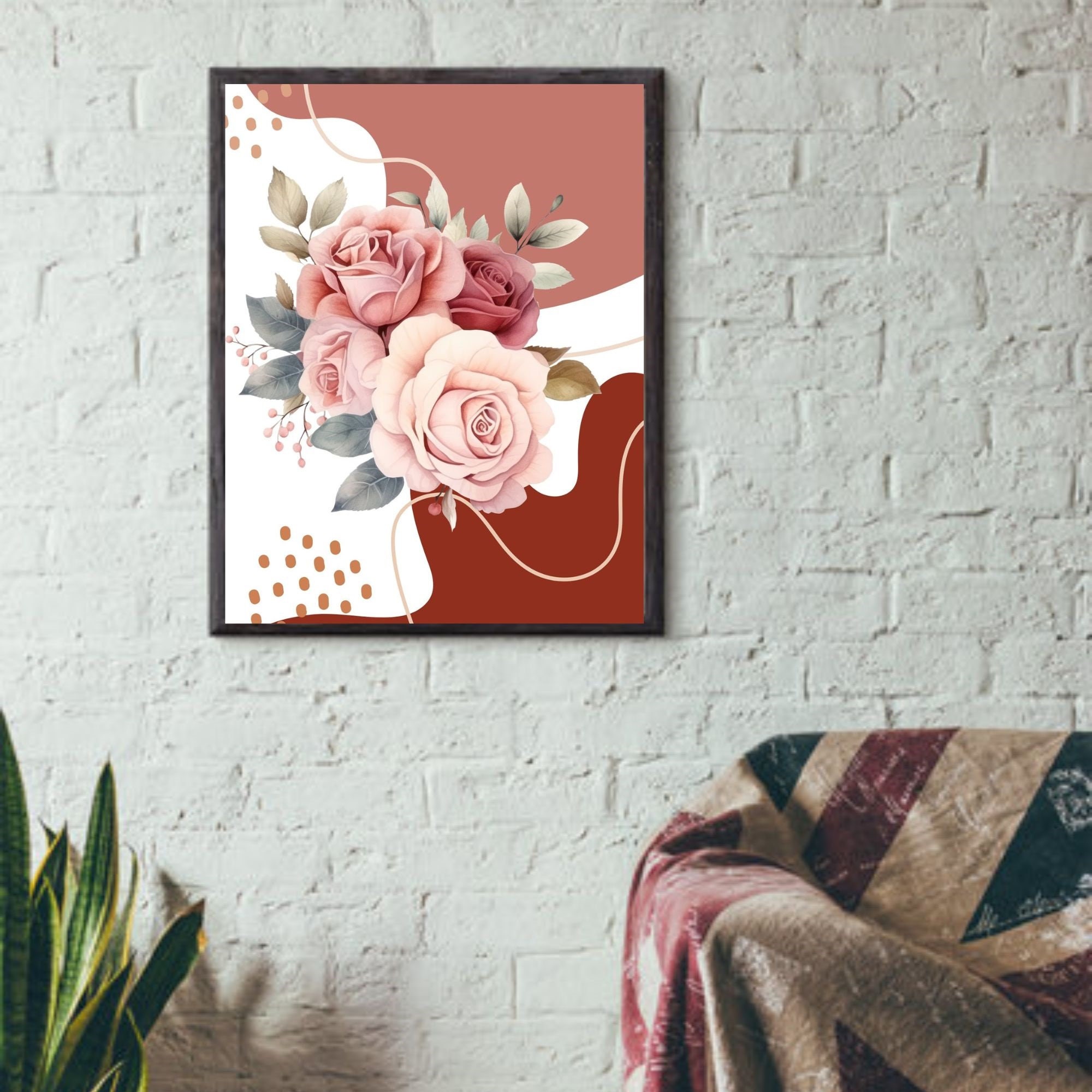 ROSE FLOWER Wall Art, Rose Flower Wall Art Decor, Rose Flowers, Rose ...