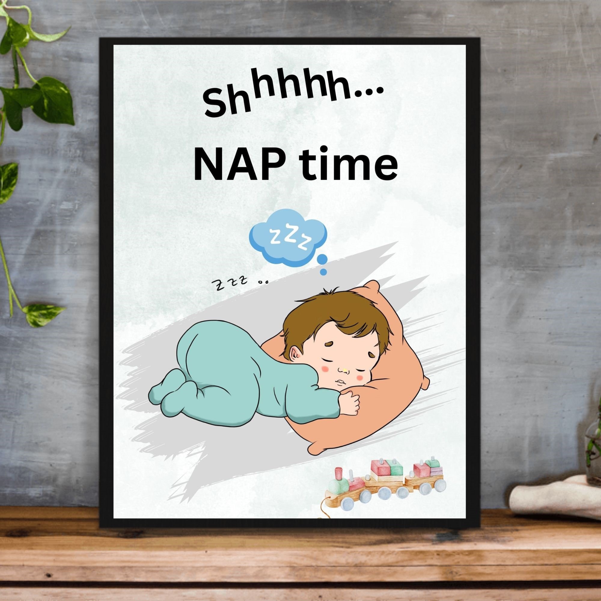Nap Time Sign Poster, Baby Sleeping Door Sign Poster, Wall Art Poster ...
