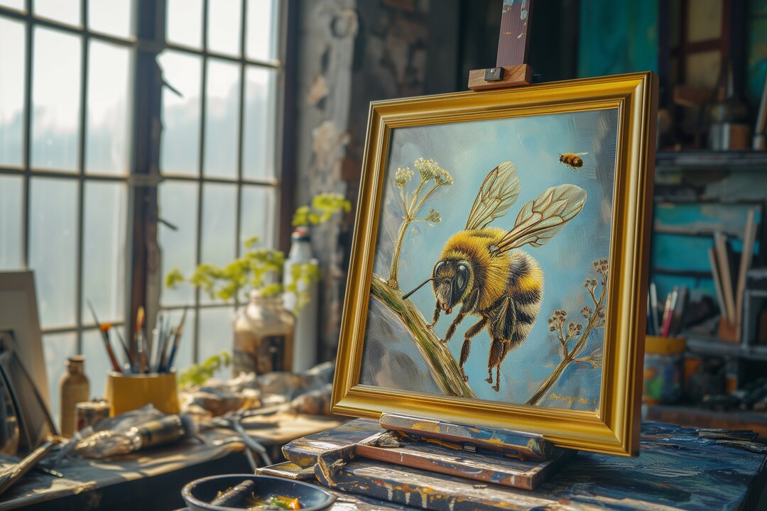 The Honey Bee Oil Painting on Canvas 90x90cm , Original Oil Painting ...