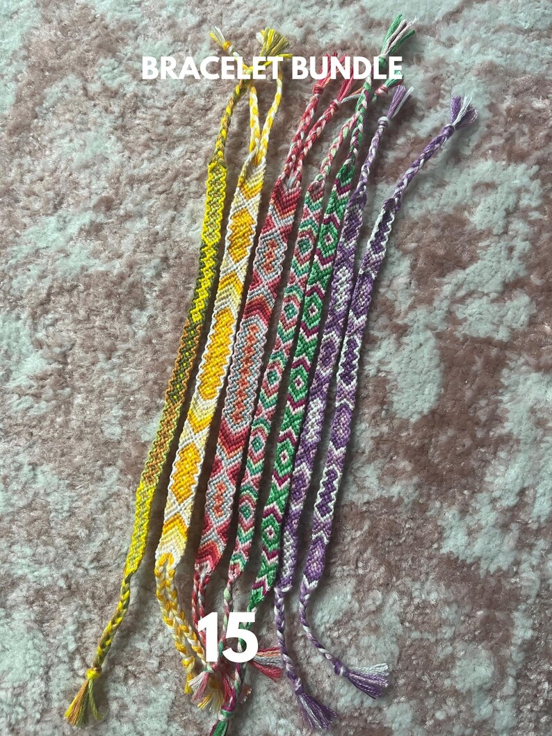 Hand Woven Friendship Bracelet: Embroidered String Bracelet - Etsy